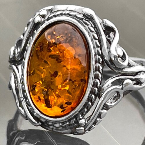 Honey Natural Baltic Amber Ring Natural Amber Jewelry - Etsy