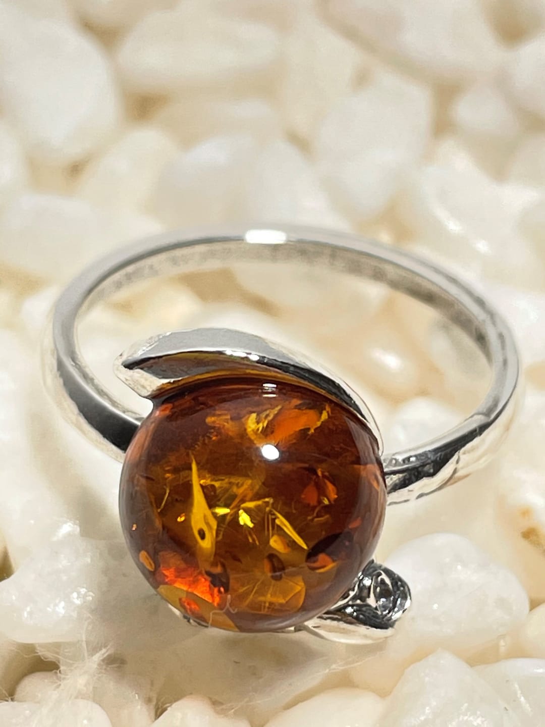 Honey Natural Baltic Amber Ring, Natural Amber Jewelry, Sterling Silver ...