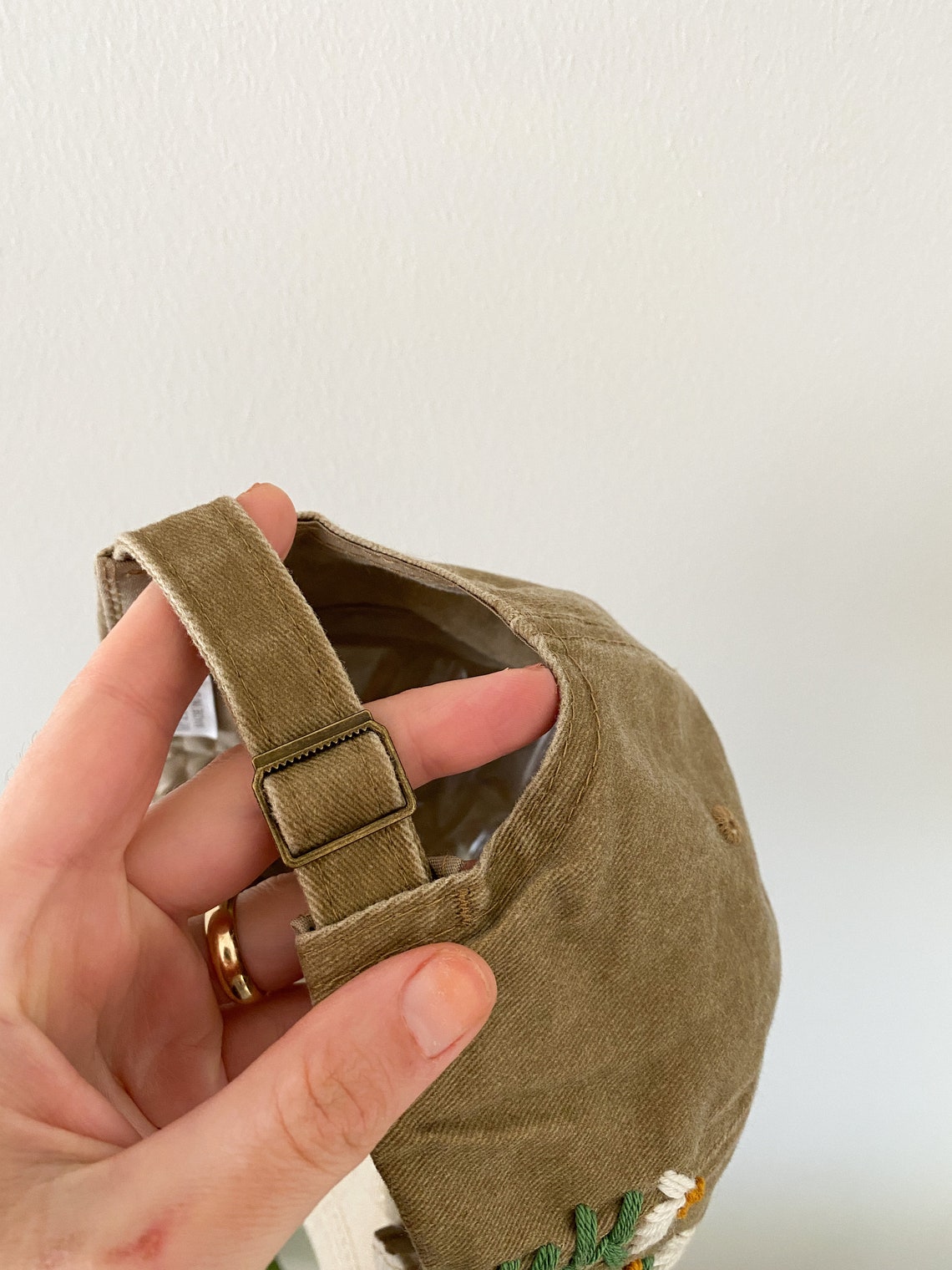Hand Embroidered Hat Floral Embroidered Denim Cap Vintage - Etsy