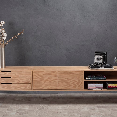 Walnut TV Stand MCM Media Console Mid Century Modern - Etsy