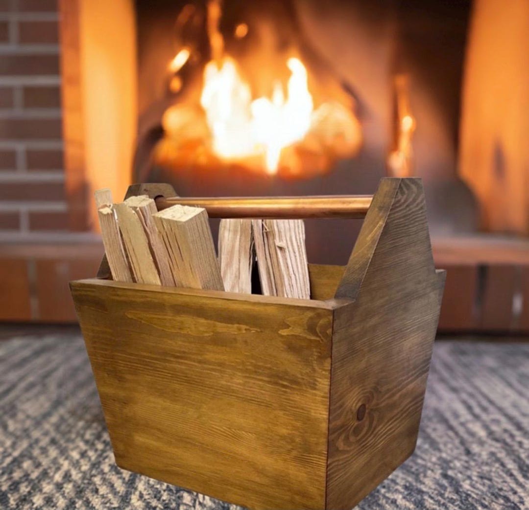 Kindling Storage Box With Copper Handle. - Etsy