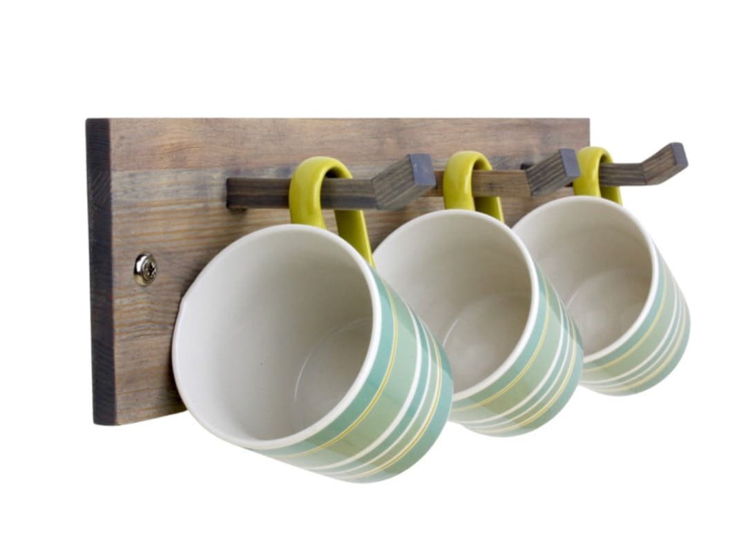 Mug Rack 3 Peg Wall Mounted - Etsy
