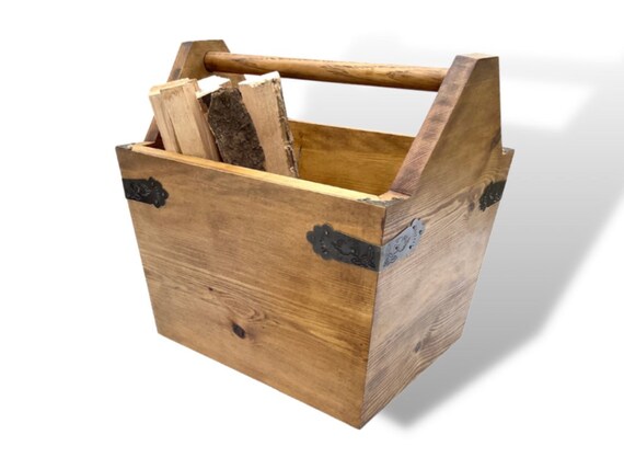 Kindling Storage Box With Oak Handle. - Etsy UK
