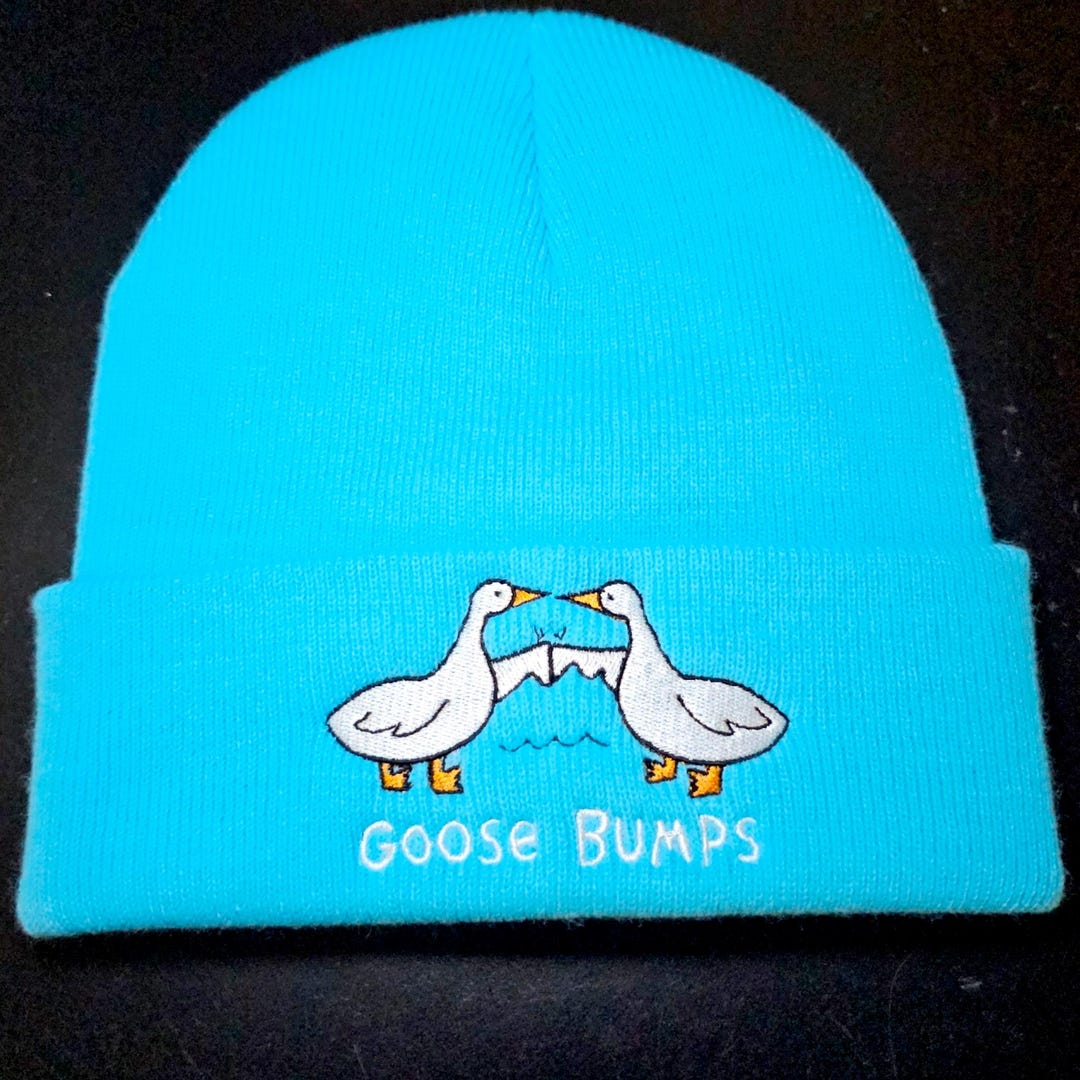 Embroidered Goose Bumps Beanie: Funny Geese Gift - Etsy