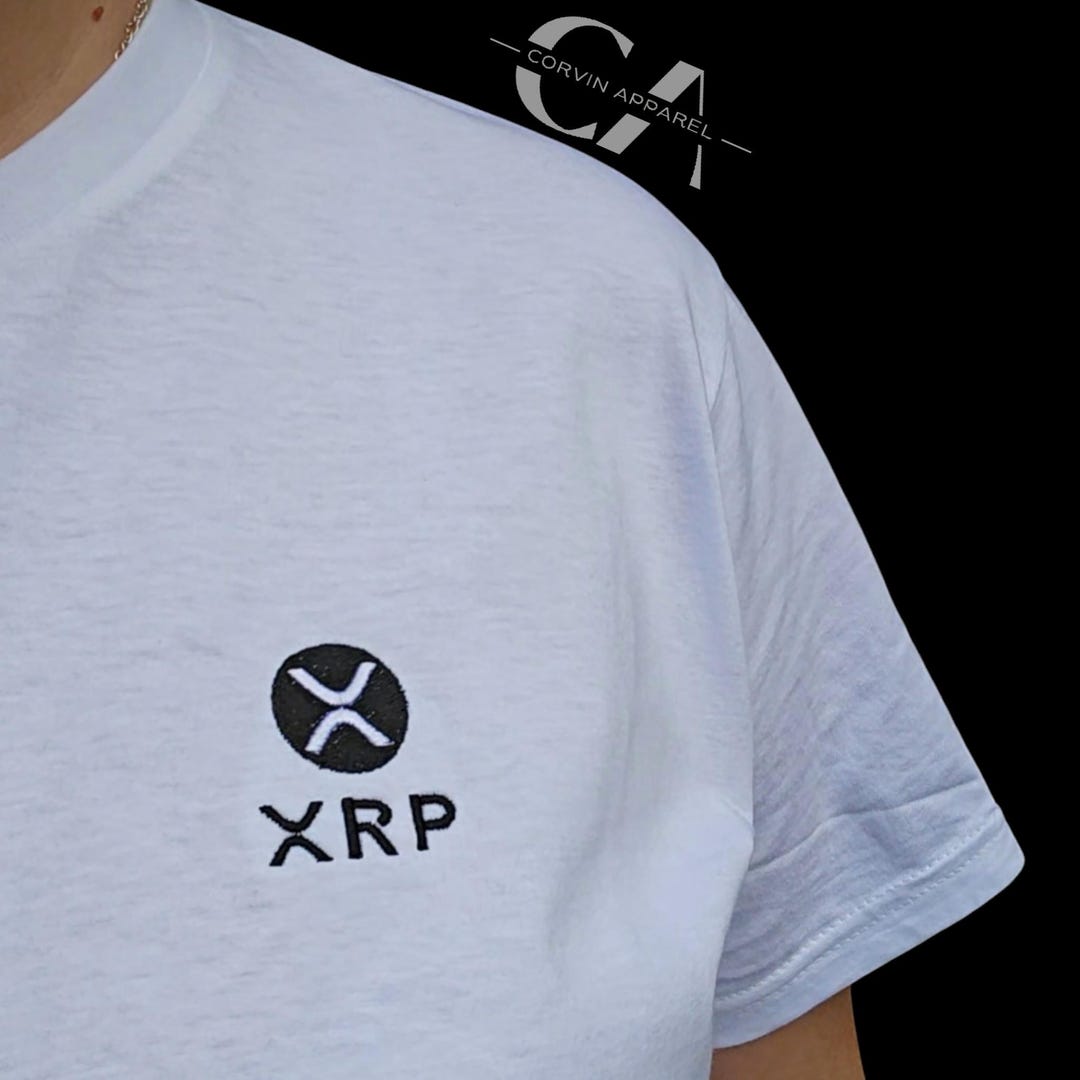 Embroidered XRP T-shirt, Cotton Crewneck Tee, Cryptocurrency Shirt ...
