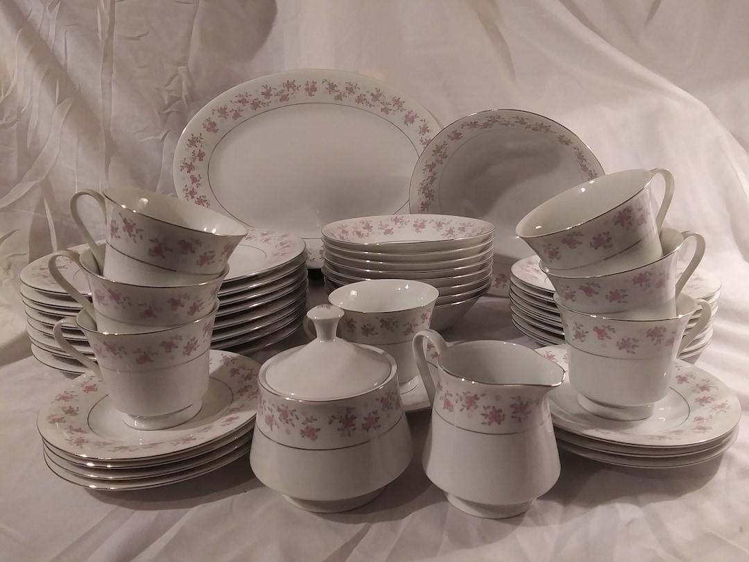 Vintage Dinnerware Set Fine China Rose - Etsy