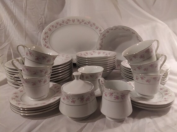 Vintage Dinnerware Set Fine China Rose | Etsy