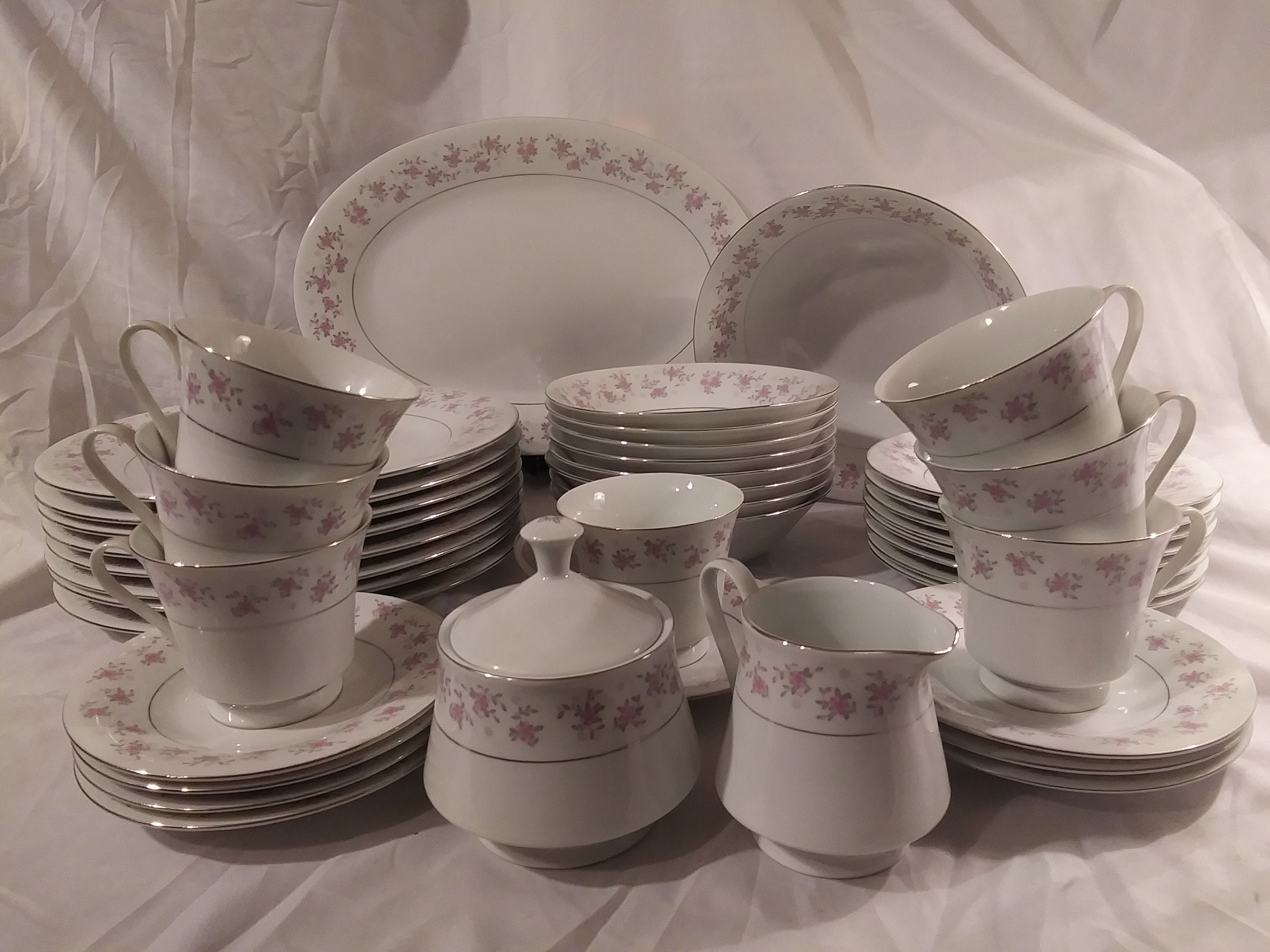 Vintage Dinnerware Set Fine China Rose - Etsy