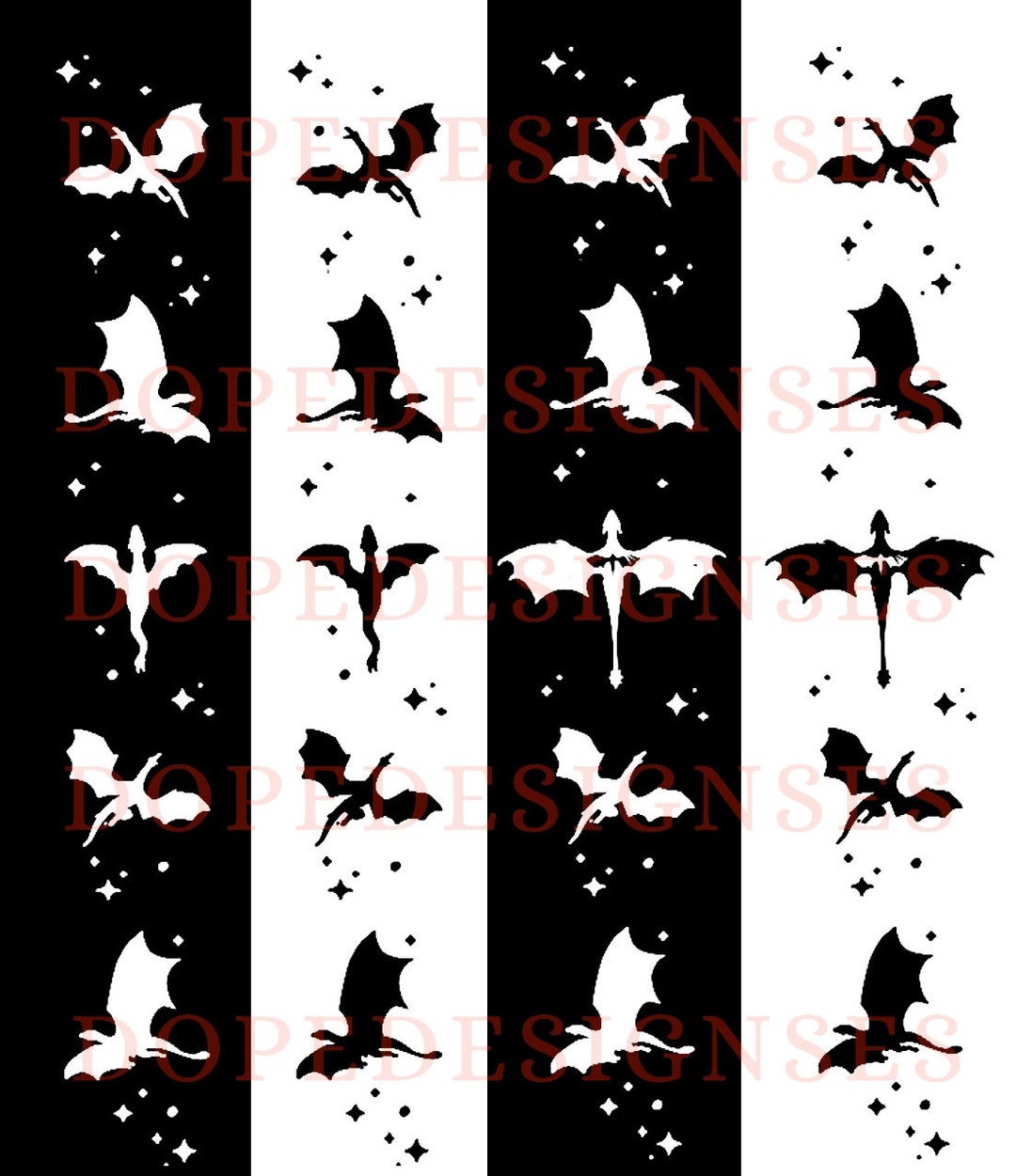 Fourth Wing Dragon Stencil Spines SVG/PNG File Dragon Logo - Etsy Canada