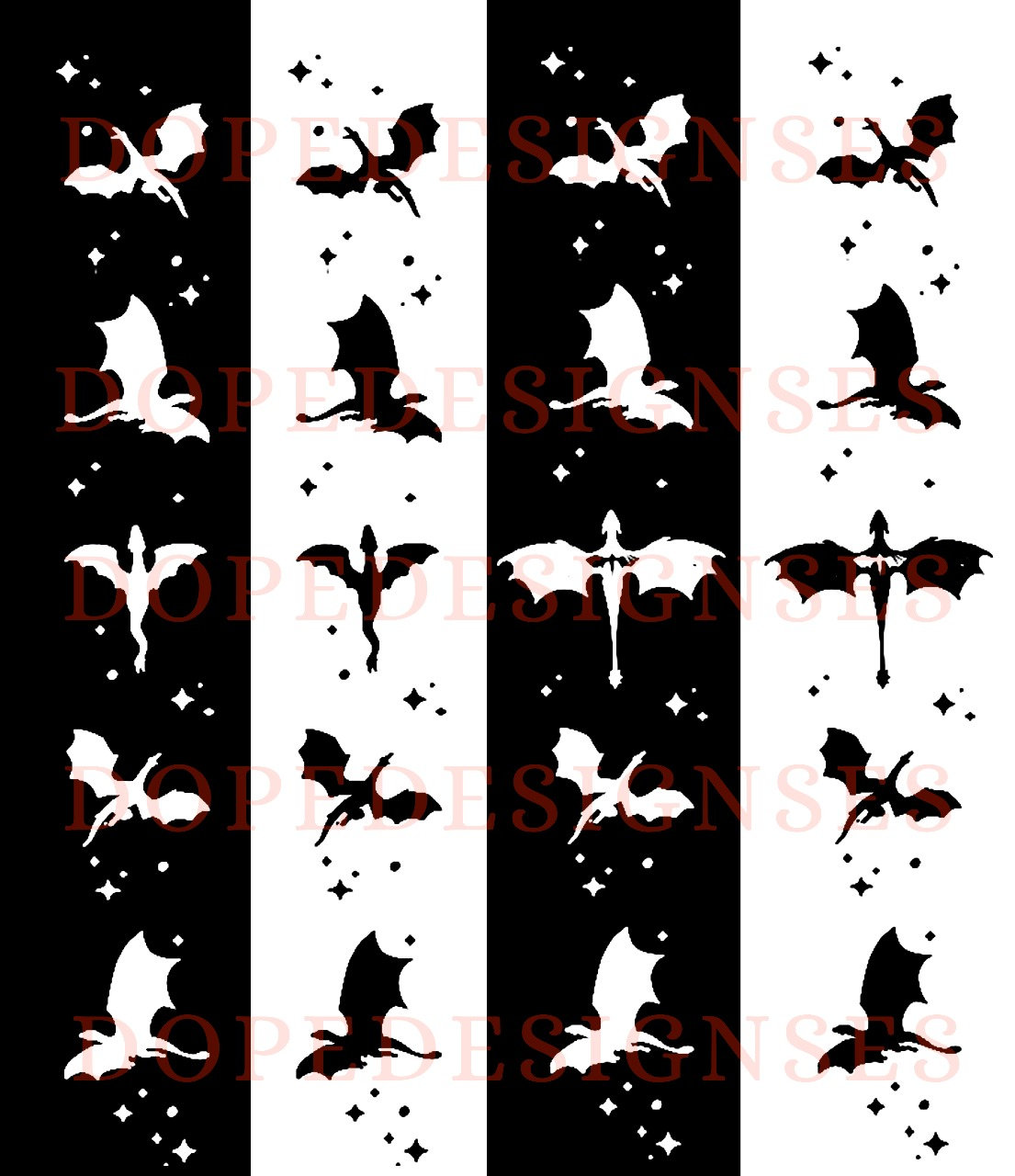 Fourth Wing Dragon Stencil Spines SVG/PNG File Dragon Logo - Etsy Canada