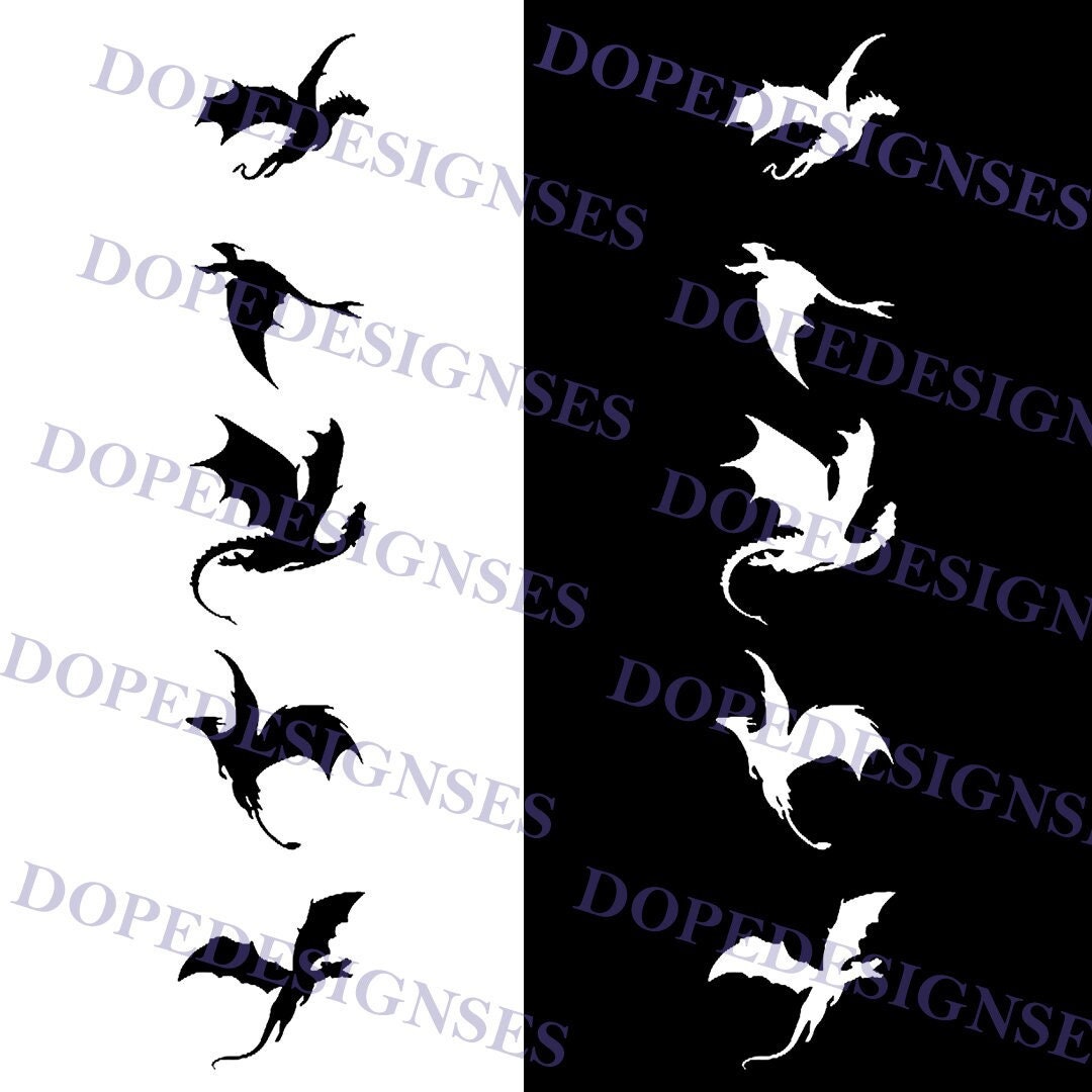 Fourth Wing Dragon Stencil Spines SVG/PNG File Dragon Logo - Etsy UK