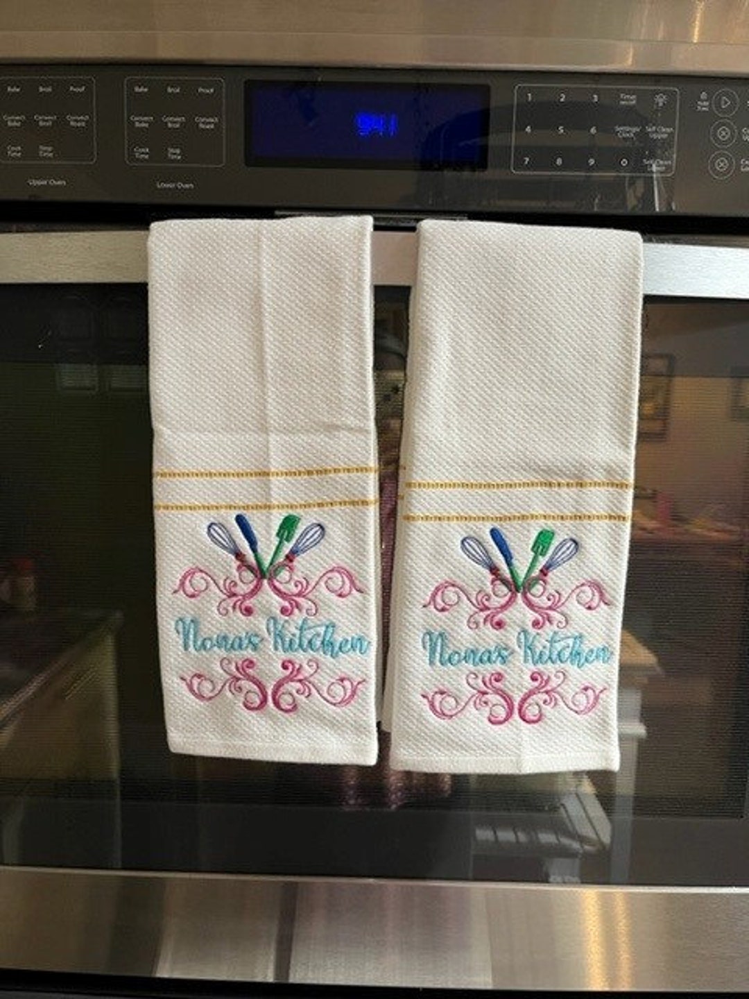 Beautifully Personalized Embroidered Kitchen Towels - Each Set Comes ...