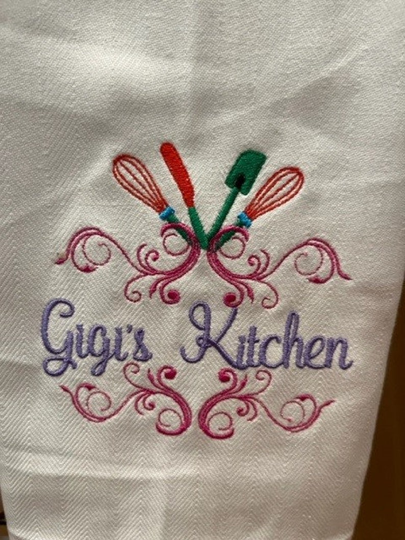 Personalized and Embroidered Kitchen Towels - Each Set Comes With Two ...