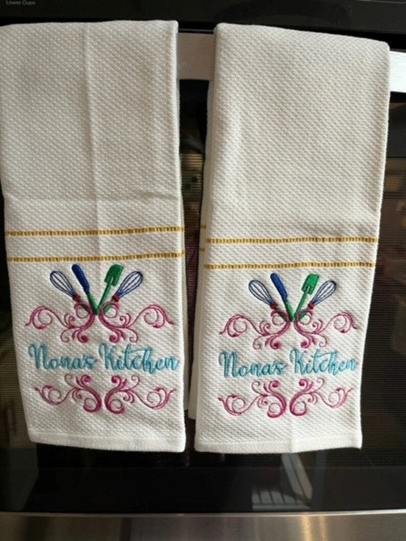 Beautifully Personalized Embroidered Kitchen Towels - Each Set Comes ...