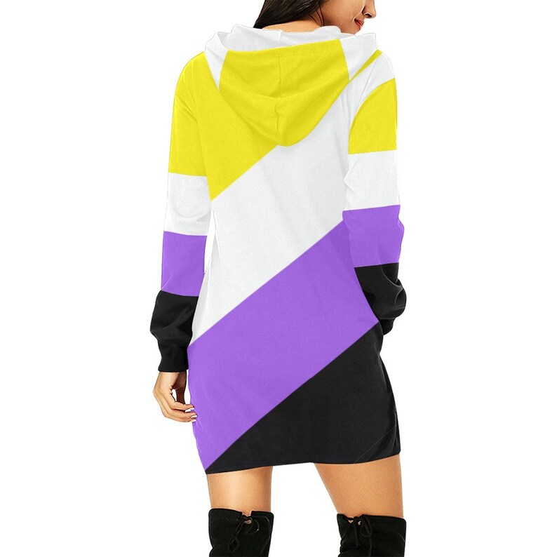 Nonbinary Pride Lgbt Hoodie Mini Dress Lgbt Enby Pride Month Etsy