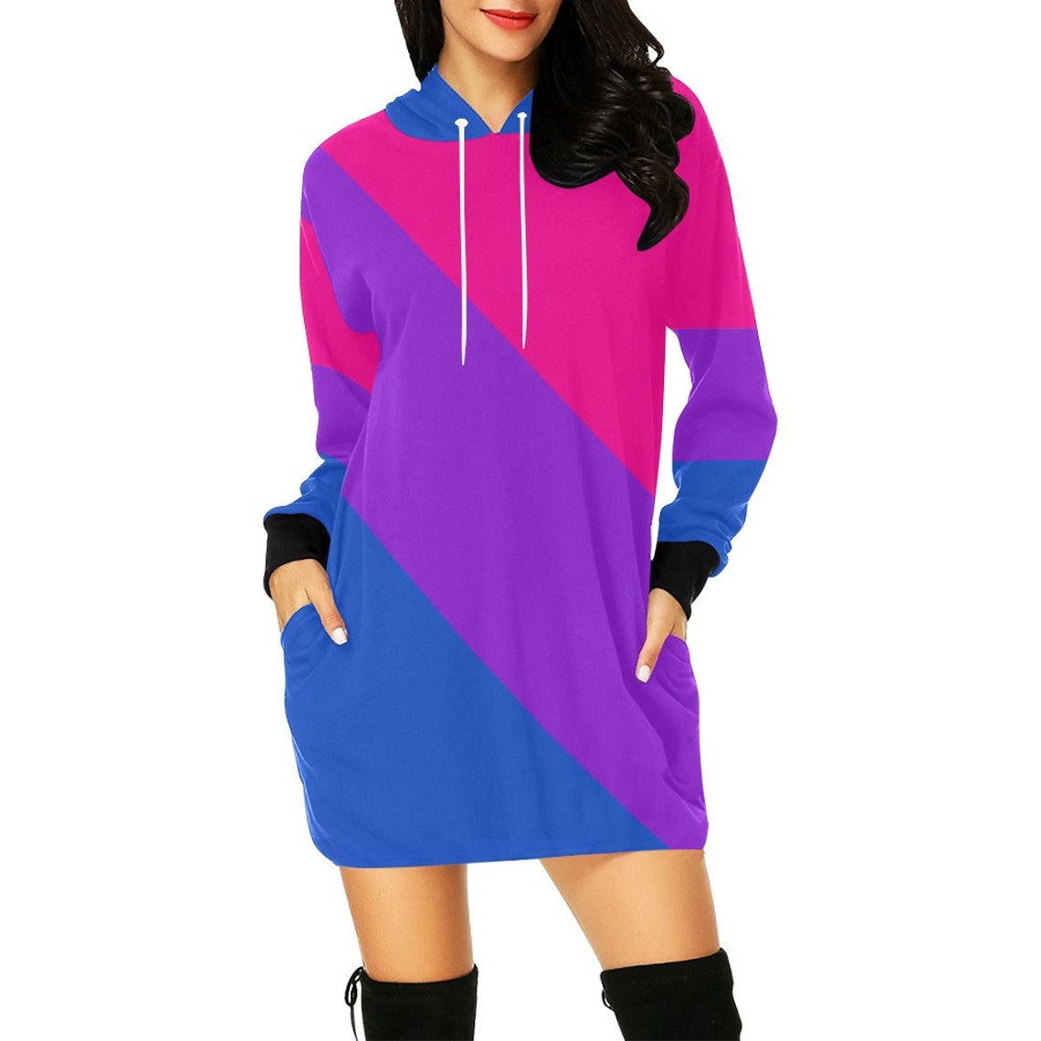 Bisexual Pride Lgbt Hoodie Mini Dress Lgbt Bi Pride Month Etsy