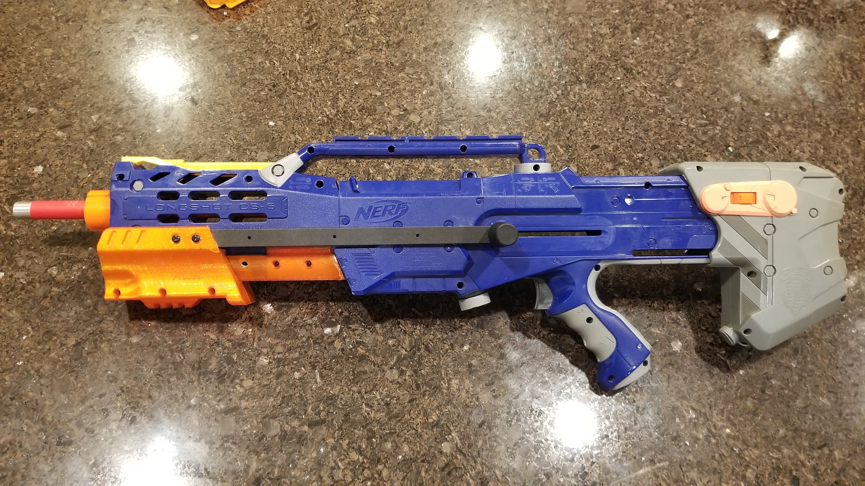 Modded Nerf longshot with worker pump grip spring upgrade | Etsy