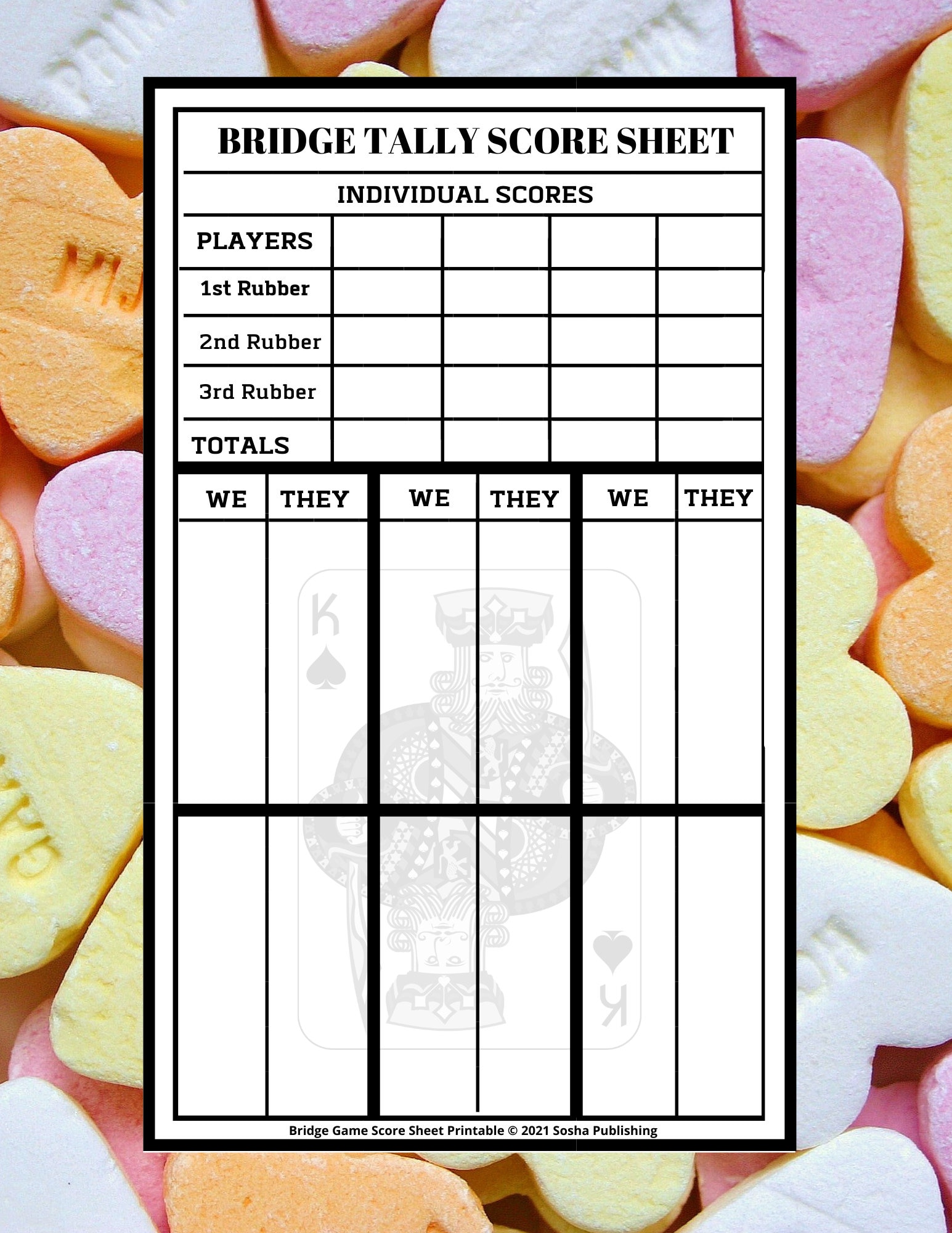 Bridge Game Score Sheets, Printable Bridge Score Pad, Bridge Score Card ...