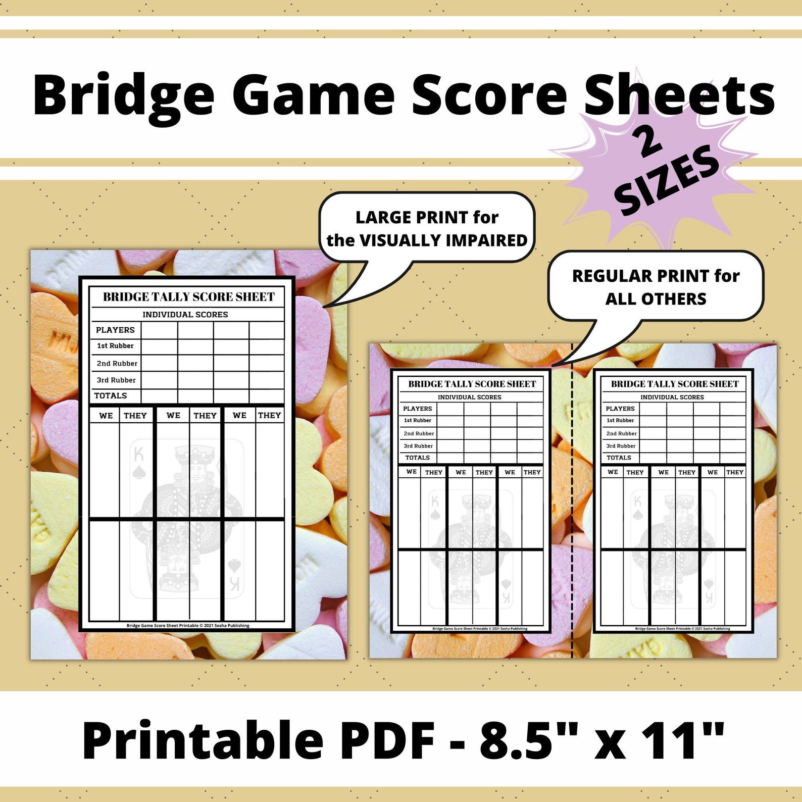 Bridge Game Score Sheets, Printable Bridge Score Pad, Bridge Score Card ...
