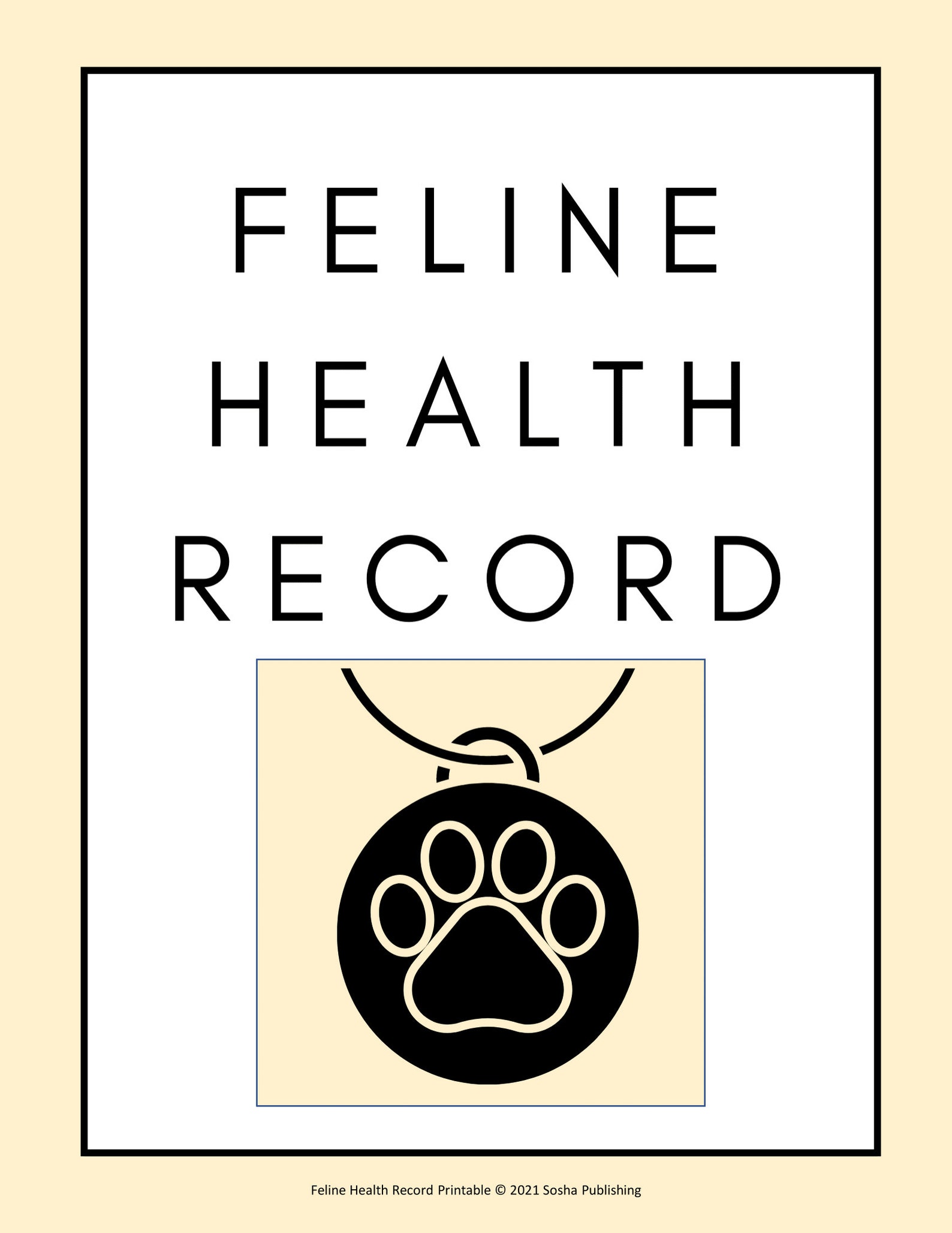 Feline Health Record Cat Health Record Cat Vaccination | Etsy India