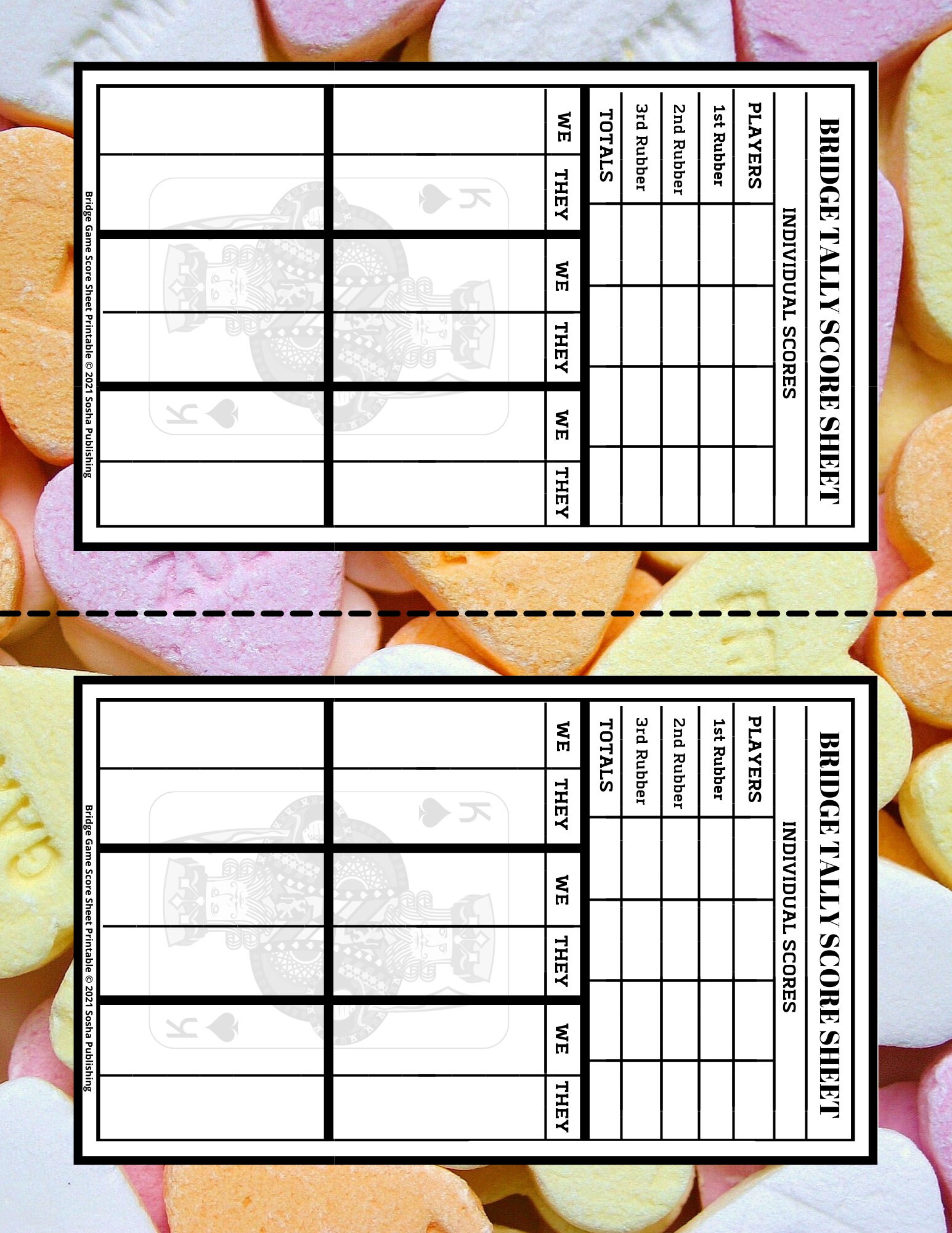 Bridge Game Score Sheets, Printable Bridge Score Pad, Bridge Score Card ...