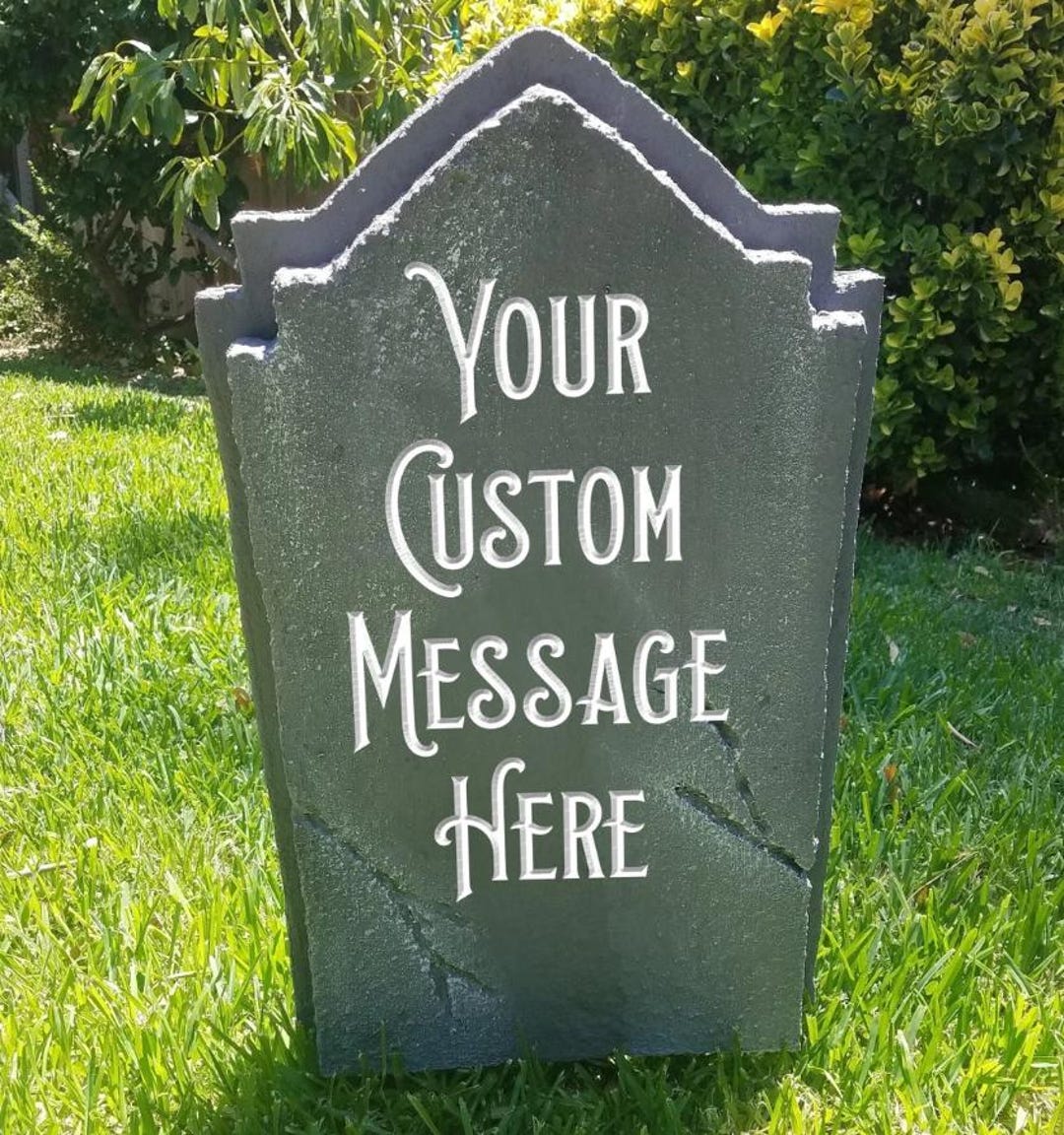 Custom Realistic Tombstone / Gravestone. Personalize With Epitaph and ...