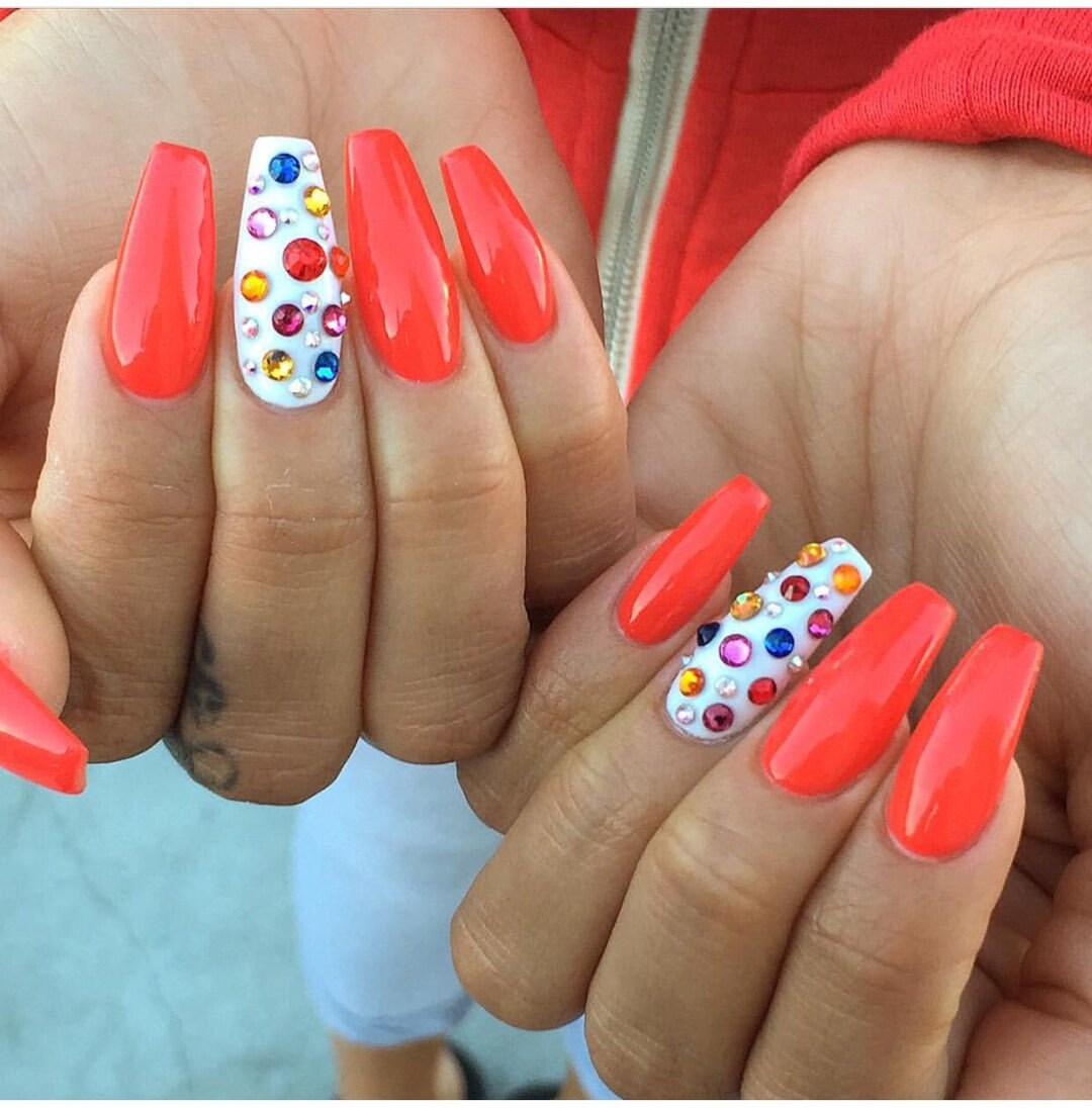 Red Press on Nails - Etsy