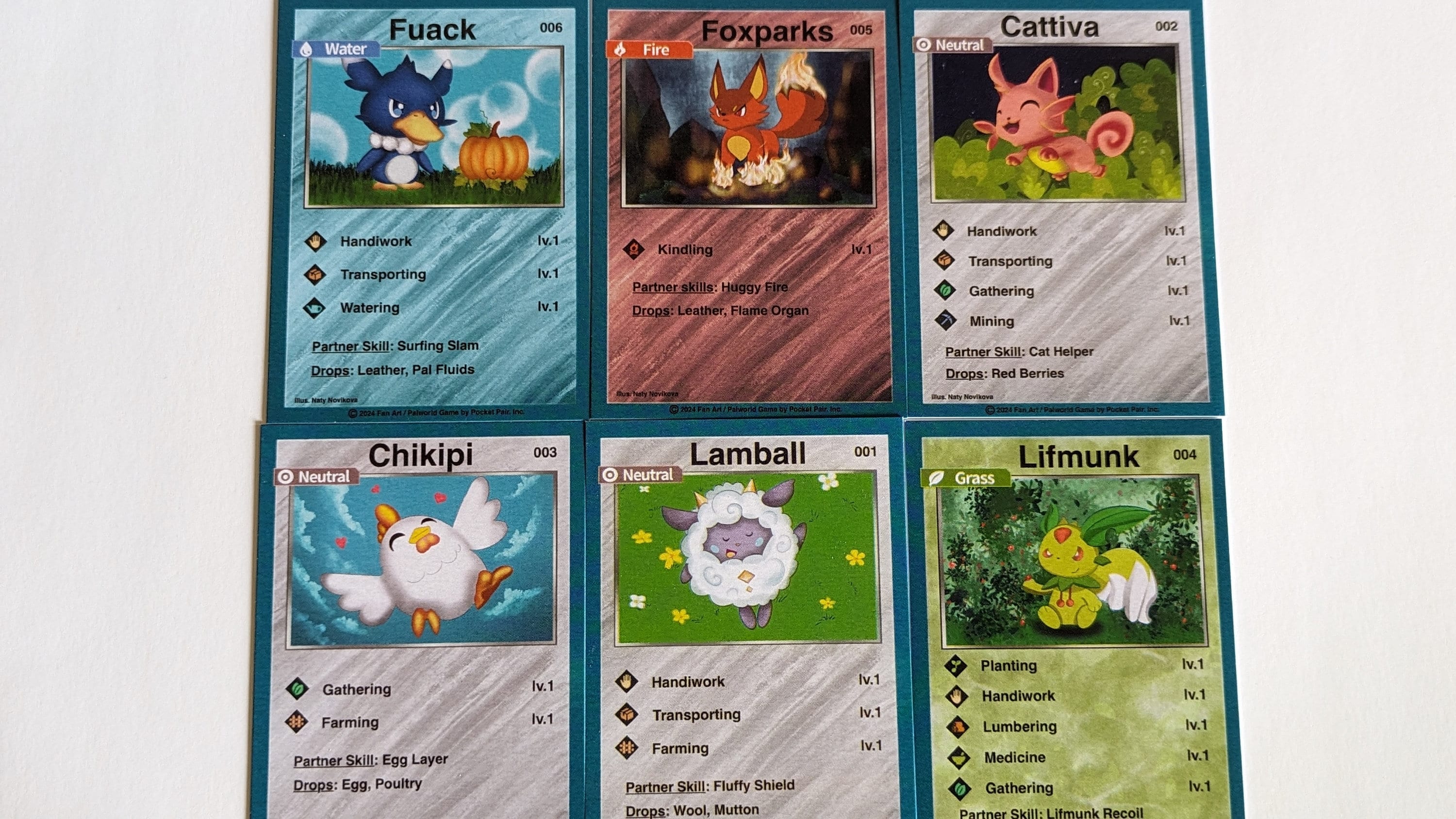 Palworld Trading Cards, Fan Art 6-pack - Etsy