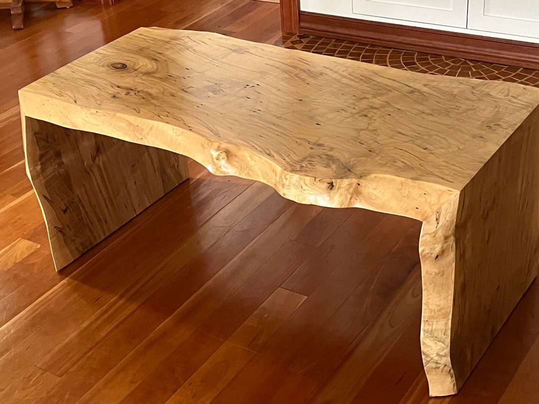 Live Edge Waterfall Wormy Maple Coffee Table - Etsy