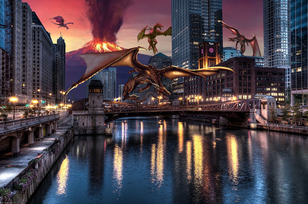 Chicago Apocalyptic Series, Surreal Cityscape, Surreal Fine Art Print ...