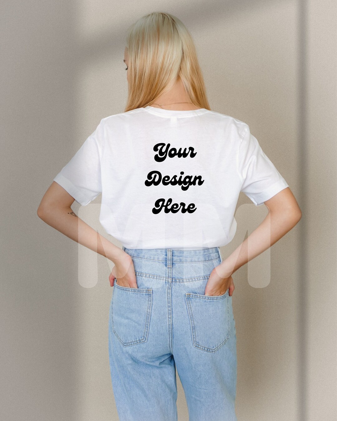 Bella Canvas 3001 Back Mockup White Tshirt Mockup Back of Shirt Mockup ...