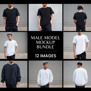 Male Model Mockup Bundle Tshirt Mockup Bundle Bella Canvas Mockup ...