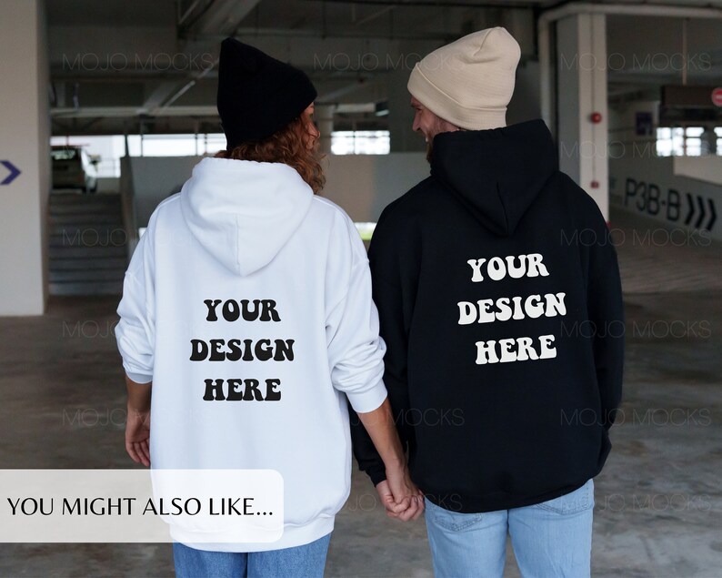 Couple Hoodie Mockup Gildan 18500 White Hoodie Mockup Etsy