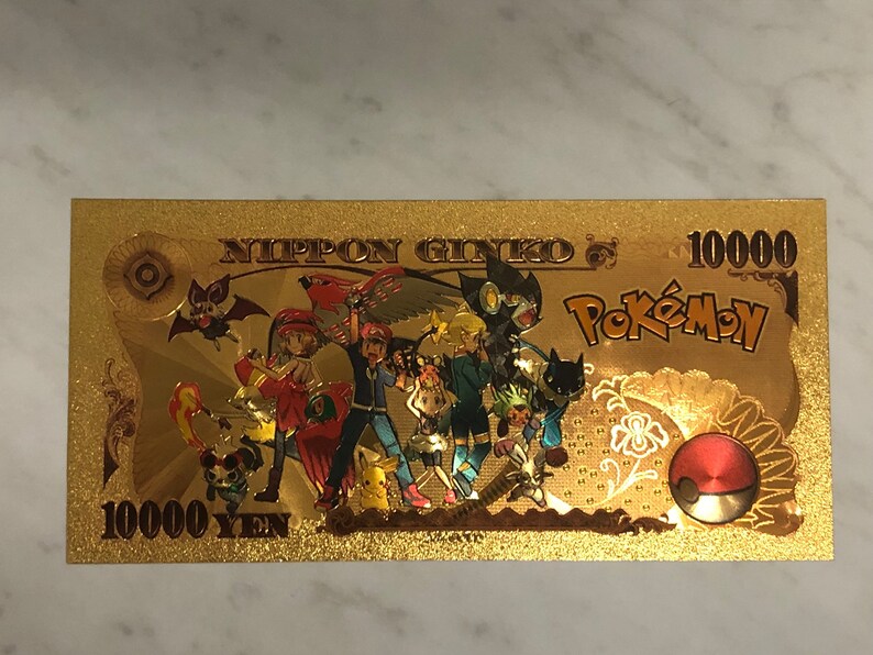 Pikachu Pokemon Gold Plastic Collectible Nippon Ginko Yen - Etsy