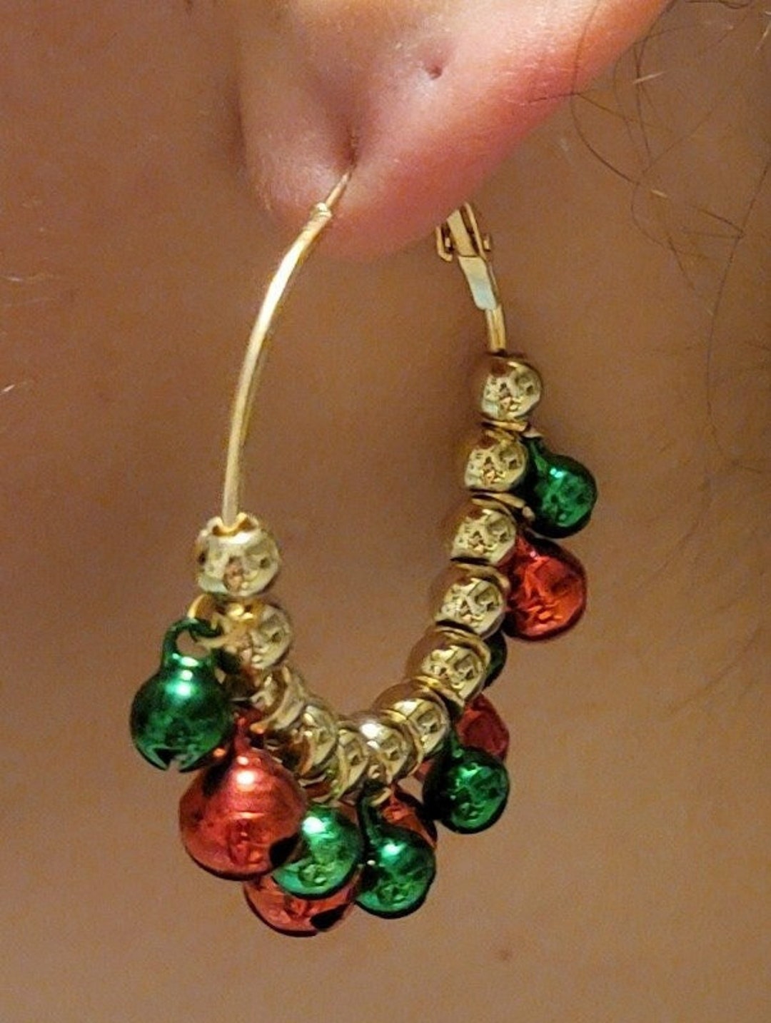 Christmas Jingle Hoop Earrings - Etsy