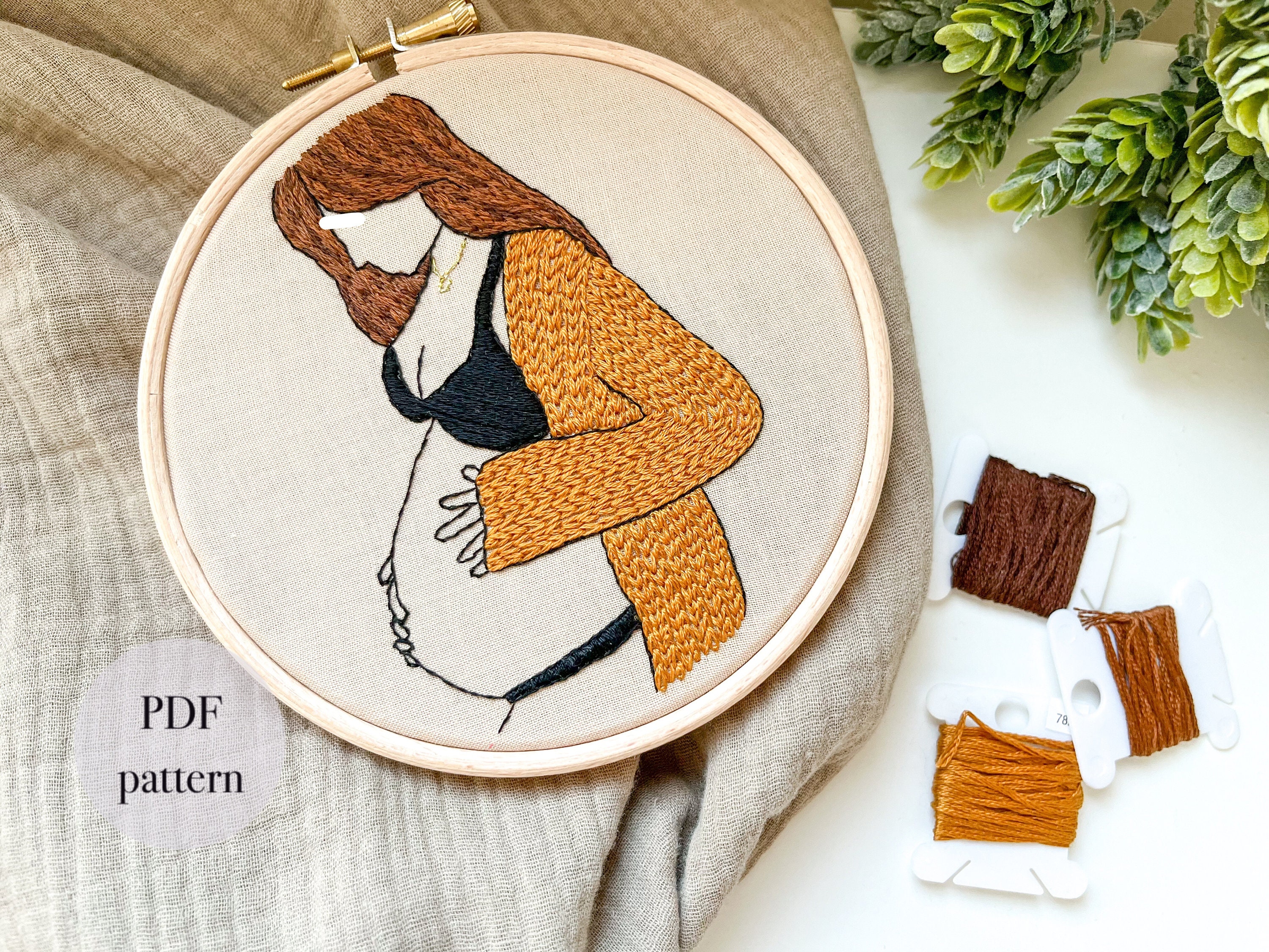 Line Drawing Hand Embroidery Design // Modern Minimal Embroidery ...