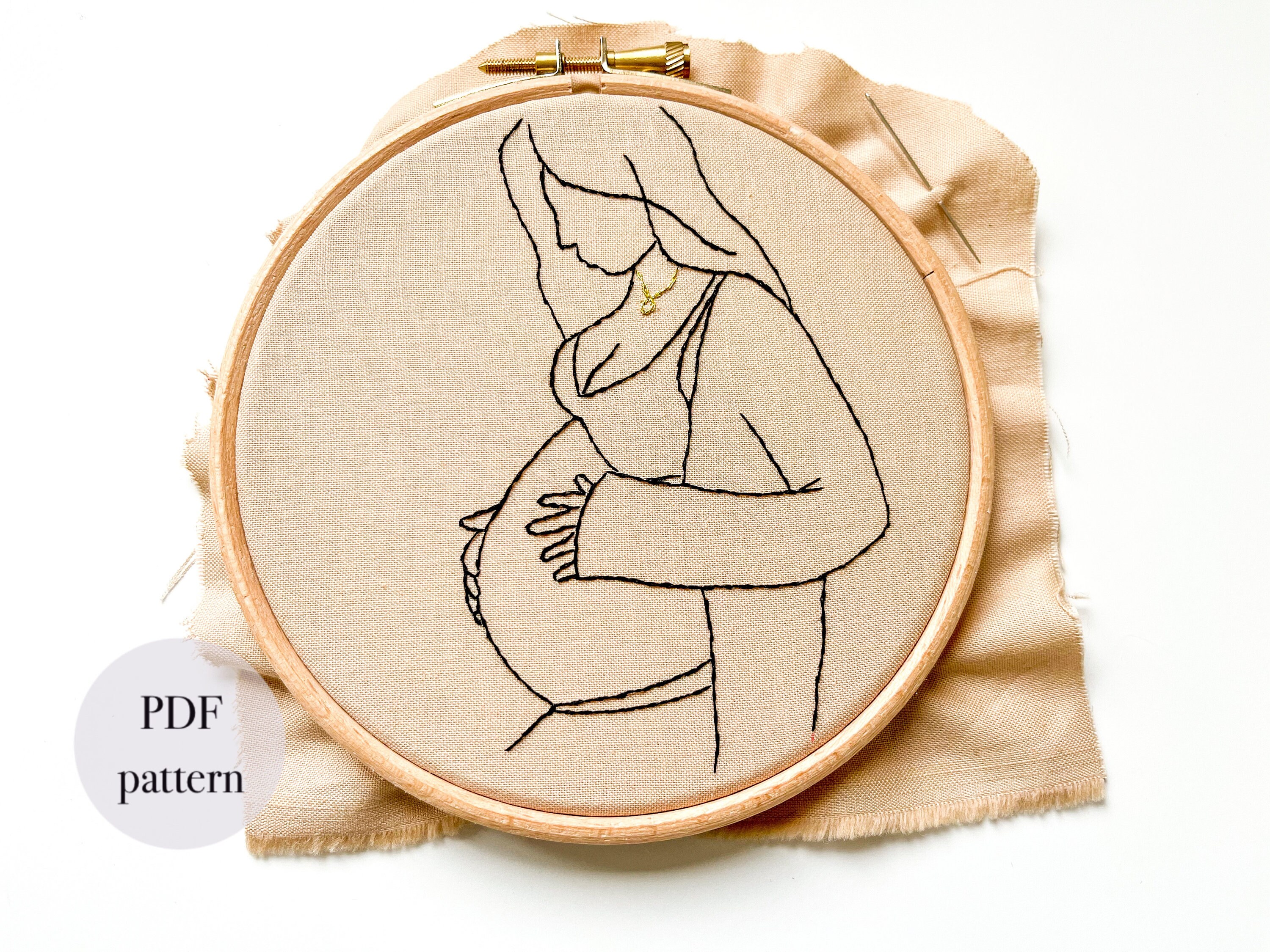 Line Drawing Hand Embroidery Design // Modern Minimal - Etsy