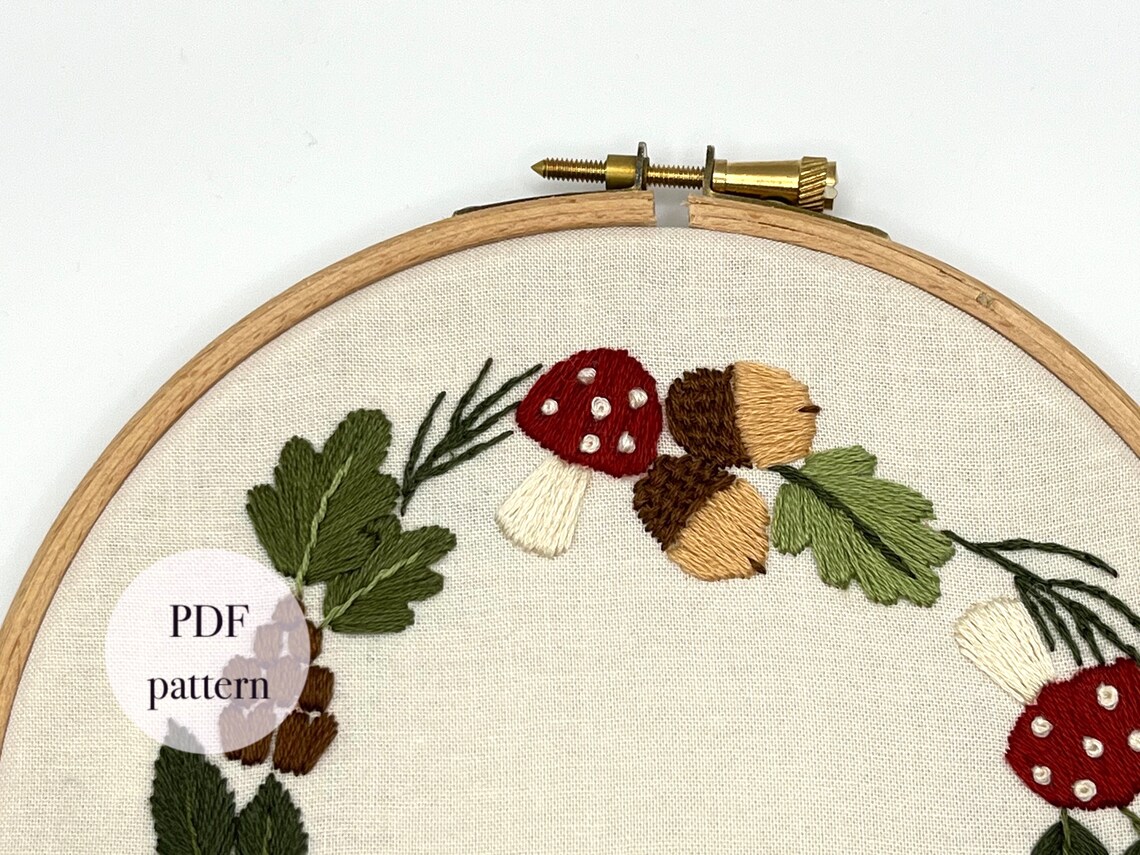 Freestyle Woodland Embroidery Pattern// 6-inch Hoop Template - Etsy