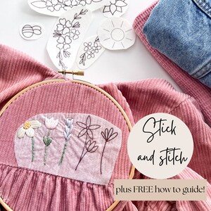 Stick N Stitch Embroidery Patches for Clothes - Water Soluble ...