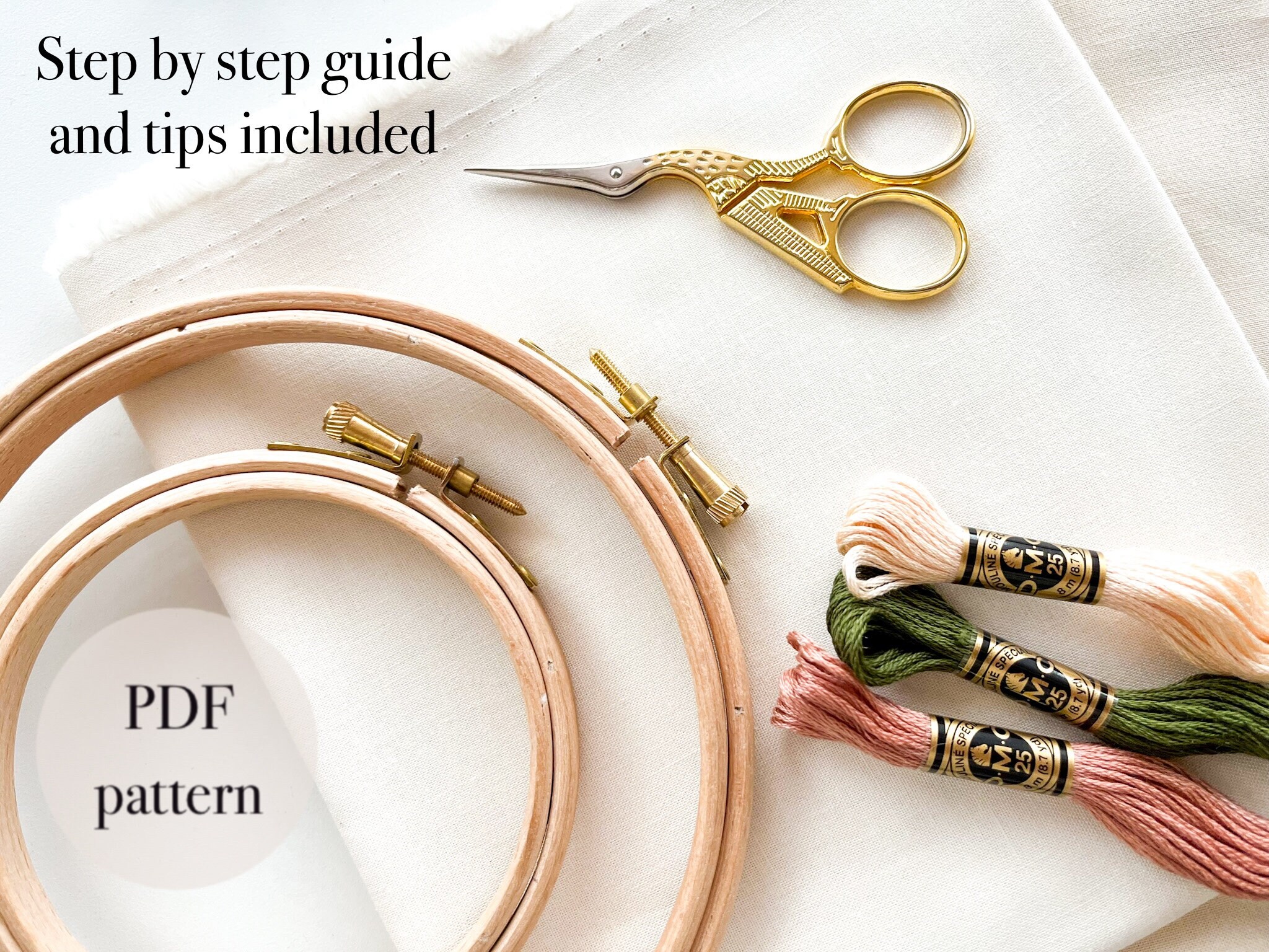 Numbers Embroidery Pattern DIY Hand Embroidery Gift, Botanical ...