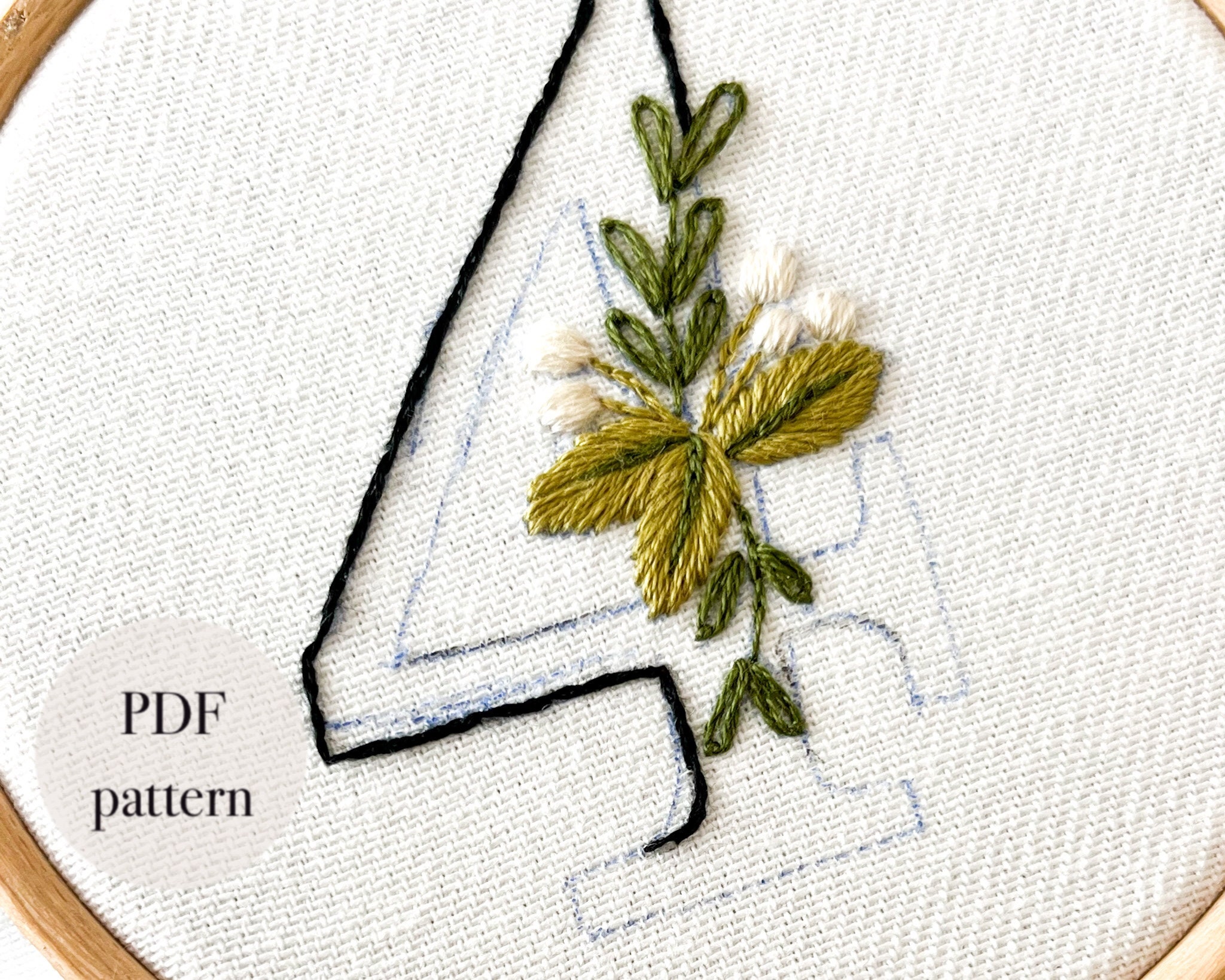 Numbers Embroidery Pattern DIY Hand Embroidery Gift, Botanical ...