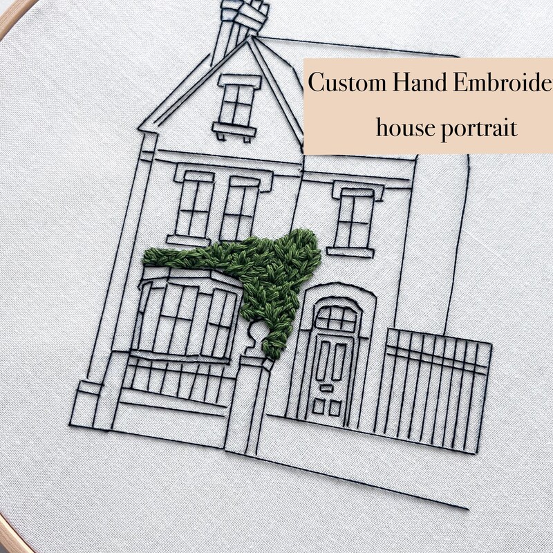 Embroidered Drawing - Etsy UK
