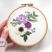 White Anemone Flower Hand Embroidery Pattern, Purple Floral and Wild ...
