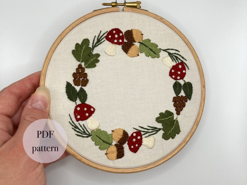 Freestyle Woodland Embroidery Pattern// 6-inch Hoop Template - Etsy