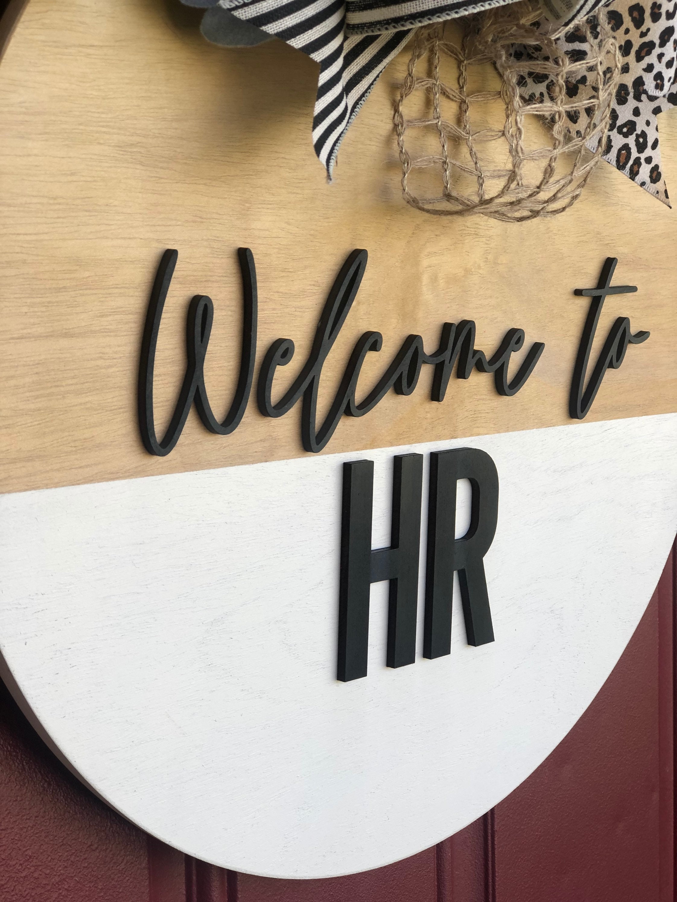 Welcome to Hr3ddoor Roundwelcome Dooroffice Welcome Sign - Etsy