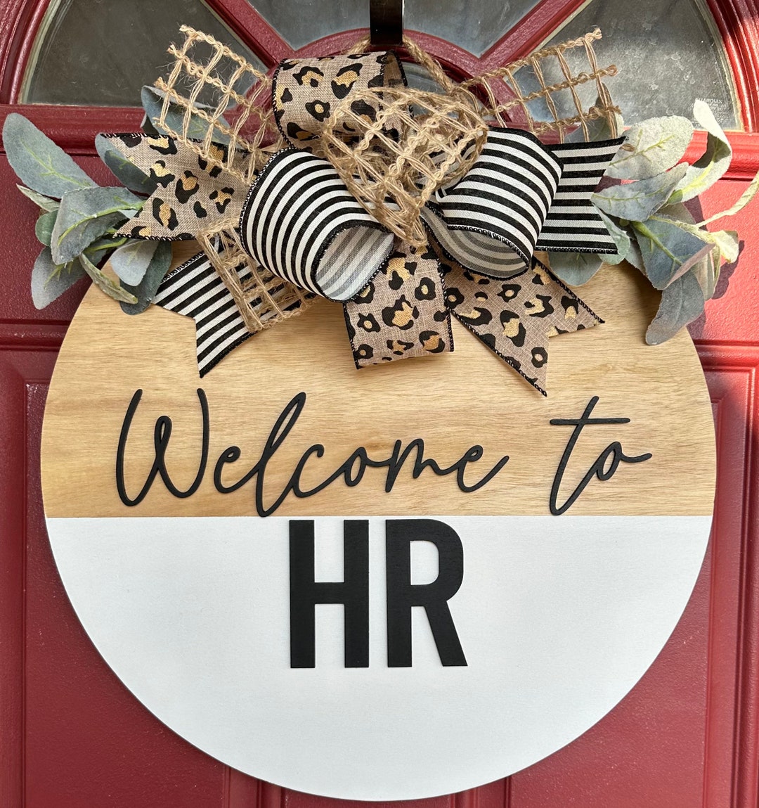 Welcome to Hr|3d|door Round|welcome Door|office Welcome Sign - Etsy