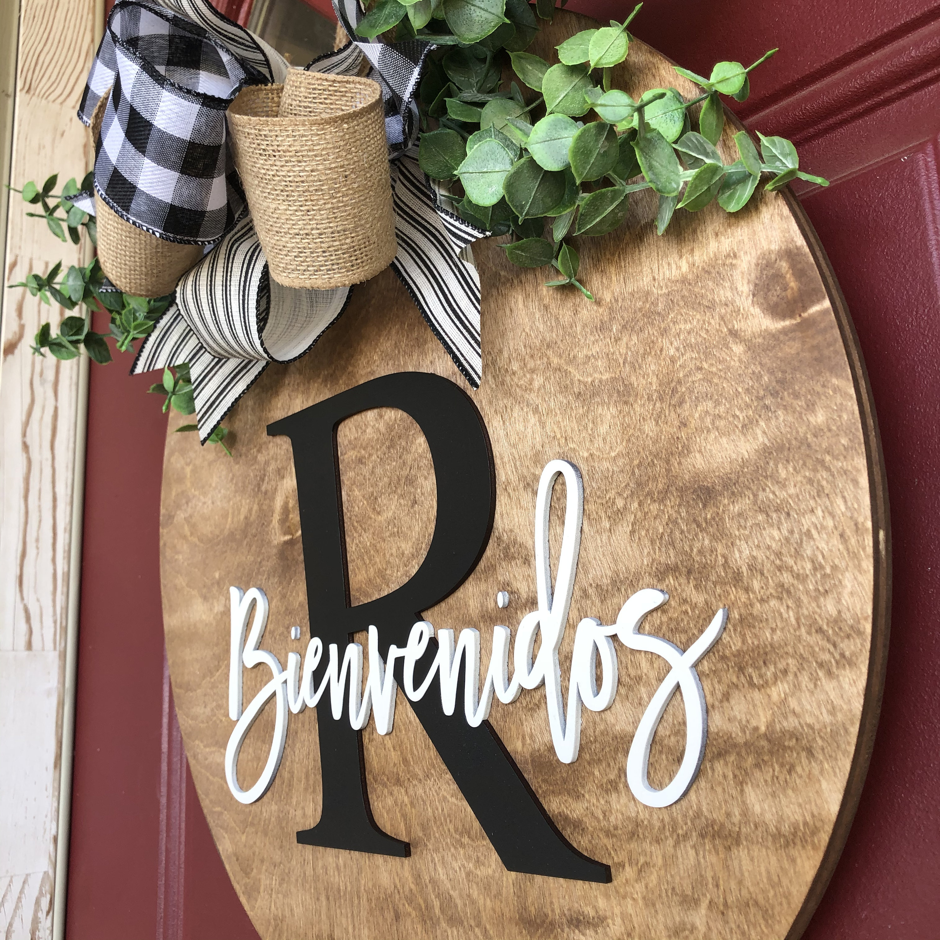 Bienvenidos Spanish Door Sign|welcome Door Sign| Last Name|front Door ...