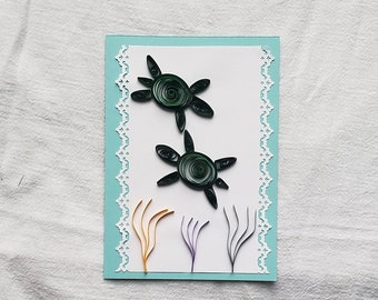 Ocean Card, Sea Turtle, Jellyfish, Crab, Birthday Card, Father's Day ...