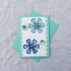 Light Blue Quilled Flower Card - Etsy