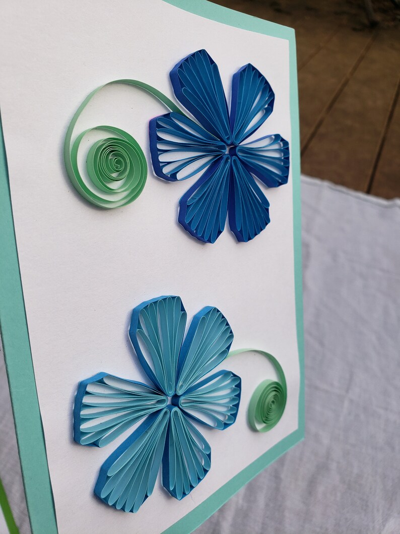 Light Blue Quilled Flower Card | Etsy